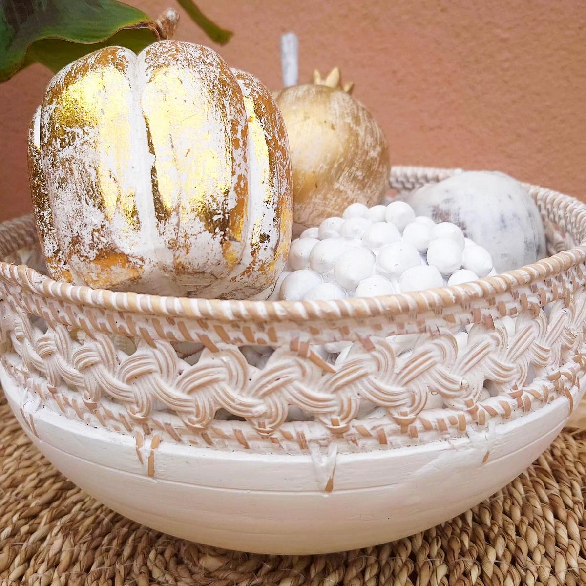 Bol Boho en Bois avec détails en Rotin – MY BLISS HOME